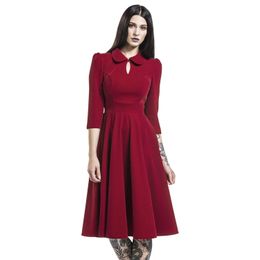 H&R London H&R London Glamorous Velvet Tea Dress Mittellanges Kleid rot in XL 3067 burgundy