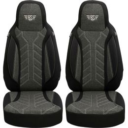 Bremer-Sitzbez&uuml;ge Wohnmobil Schonbez&uuml;ge 2 St&uuml;ck f&uuml;r Ducato / Jumper / Boxer schwarz/anthrazit - Sitzbez&uuml;ge