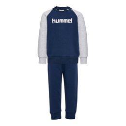 Hummel Trainingsanzug Jungen Gr&ouml;&szlig;e 104 dunkelblau / graumeliert / wei&szlig;