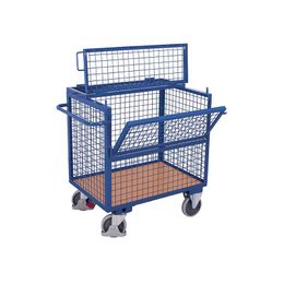 VARIOfit Drahtgitter Kastenwagen mit Deckel Typ L + EasySTOP - Enzianblau