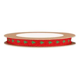 Geschenkband ''B&auml;umchen'' Rot 10 mm x 15 m
