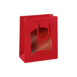 20 x Geschenkt&uuml;te mit Sichtfenster f&uuml;r 1 Flasche 170 x 85 x 220 mm (Rot)