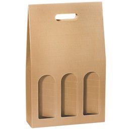 50 x Tragekarton f&Atilde;&frac14;r 3 Flaschen 276 x 90 x 445 mm (natura)