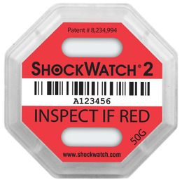 20 x ShockWatch 2 Sto&Atilde;indikatorlabel mit Warnhinweisaufkleber (rot)