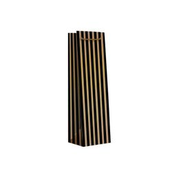 20 x Geschenkt&Atilde;&frac14;te "Streifen Schwarz/Gold" f&Atilde;&frac14;r 1 Flasche 90 x 85 x 380 mm