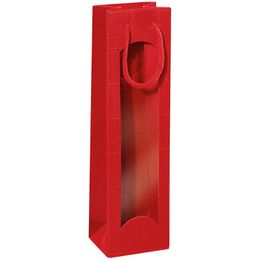20 x Geschenkt&uuml;te mit Sichtfenster f&uuml;r 1 Flasche 100 x 80 x 360 mm (Rot)