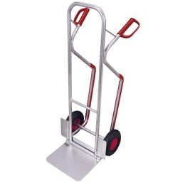 VARIOfit Alu-Stapelkarre 200 kg mit Klappschaufel und Gleitkufen (L) - Silber