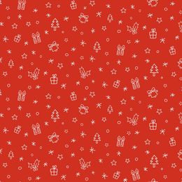 Geschenkpapier "Weihnachten Rot/Gold" 50 cm x 200 m