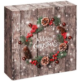 25 x Geschenkbox "Weihnachtskranz" 220 x 149 x 75 mm