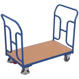 VARIOfit Doppel-Schiebeb&uuml;gelwagen 250 kg Traglast Typ L + EasySTOP - Enzianblau - Enzianblau