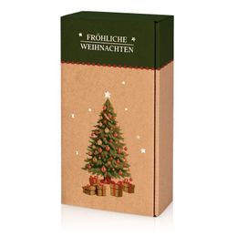 25 x Pr&auml;sentkarton "Natura Weihnachten'' f&uuml;r 2 Flasche 360 x 180 x 90 mm