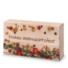 25 x Pr&auml;sentkarton "Weihnachtsfest" f&uuml;r 2 Flaschen 360 x 180 x 90 mm