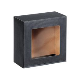 25 x Geschenkbox mit Sichtfenster 198 x 190 x 99 mm (anthrazit)
