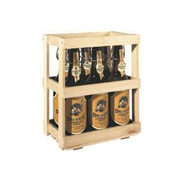 Holzsteige f&uuml;r 6 Flaschen "Bier" in Natur 216 x 144 x 290 mm