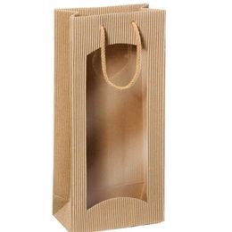 20 x Geschenkt&uuml;te mit Sichtfenster f&uuml;r 2 Flaschen 170 x 85 x 360 mm (natur)