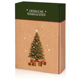 25 x Pr&auml;sentkarton "Natura Weihnachten'' f&uuml;r 3 Flasche 360 x 250 x 90 mm