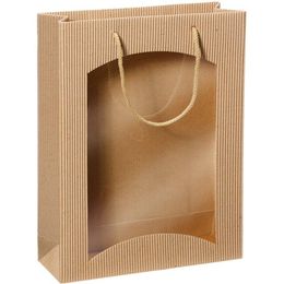 20 x Geschenkt&uuml;te mit Sichtfenster f&uuml;r 3 Flaschen 270 x 85 x 360 mm (natur)