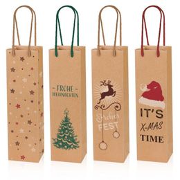 20 x Geschenkt&uuml;ten 4er-Set "Christmas" 100 x 85 x 360 mm (natur)