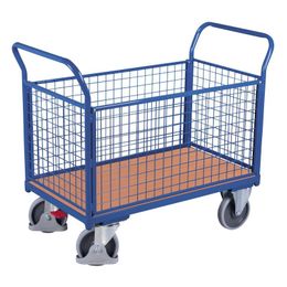VARIOfit Drahtgitter Vierwandwagen 500 kg Traglast Typ M + EasySTOP - Enzianblau