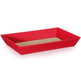 25 x Pr&auml;sentkorb 4-eckig "mittel flach" 336 x 196 x 53 mm (Rot)