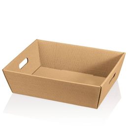 25 x Pr&auml;sentkorb 4-eckig 370 x 270 x 120 mm (Natur)