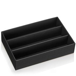 25 x Schatullenboden "Modern Schwarz" f&uuml;r 3 Flaschen 380 x 250 x 90 mm