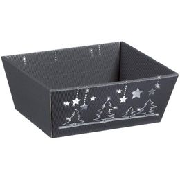 25 x Pr&auml;sentkorb 4-eckig "klein" 198 x 148 x 95 mm (Weihnachtsglanz)