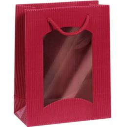 20 x Geschenkt&uuml;te mit Sichtfenster "mini" f&uuml;r 1 Flasche 170 x 85 x 220 mm (Bordeaux)