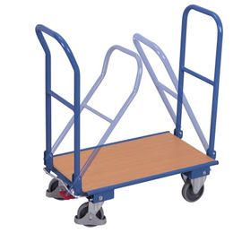 VARIOfit Klappb&uuml;gelwagen mit 2 B&uuml;geln 150 kg + EasySTOP - Enzianblau - Enzianblau