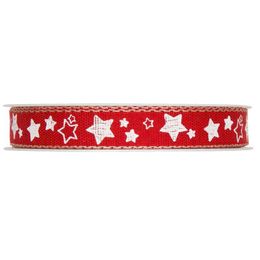 Geschenkband ''Sternchen'' Rot 15 mm x 15 m