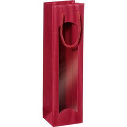 20 x Geschenkt&uuml;te mit Sichtfenster f&uuml;r 1 Flasche 100 x 80 x 360 mm (Bordeaux)