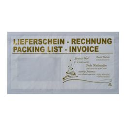 1000 x Lieferscheintaschen DIN lang (Weihnachten)