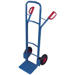 VARIOfit Stahlrohr-Sackkarre 250 kg Luftbereifung 570 x 585 x 1310 mm - Enzianblau