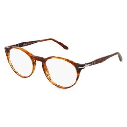 Persol 0PO3092V Brille Herren | Fassung: Vollrand, Panto, Braun Gestreift