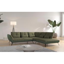 Ecksofa OTTO HOME "Mikado L-Form", gr&uuml;n (olive), B:297cm H:88cm T:245cm, 100% Polyester, Sofas, Ecksofa, inkl. Sitztiefenverstellung und Armteilverstellung
