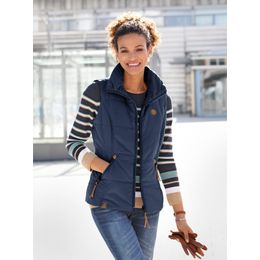 Steppweste Casual Looks, Damen, Gr. 44, blau (marine), 100% Polyester, unifarben, Westen Steppweste