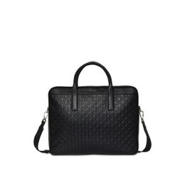 Aktentasche Calvin Klein "EMBLEM EMBOSS COMMUTER", Damen, Gr. B/H/T: 36cm x 28,5cm x 7cm, schwarz, Lederimitat, Taschen, Unisex Umh&auml;ngetasche, Schultertasche, Businesstasche mit Logo