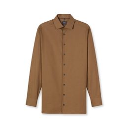 Businesshemd OLYMP "OLYMP Luxor 24/Seven, modern fit, Global Kent", Herren, Gr. 39, Normaler Arm, braun, 64% Baumwolle, 27% Polyester, 9% Elasthan, Hemden