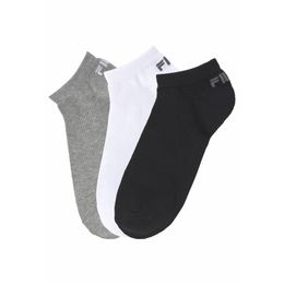 Socken Fila "UNISEX INVISIBLE PLAIN SOCKS", Damen, Gr. 35-38, wei&szlig; (schwarz, grau, wei&szlig;), Baumwolle, Elasthan, Polyester, bedruckt, unifarben mit Farbeinsatz, elastisch, Socken Socken, mit eingestricktem Logo an der Ferse