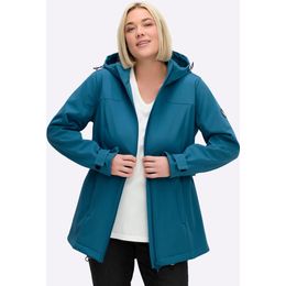 Softshelljacke sheego, Damen, Gr. 40, topas, 94% Polyester, 6% Elasthan, unifarben, Jacken Softshelljacke