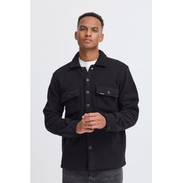 Hemdjacke Blend "BHBaki", Herren, Gr. XL, schwarz, Fleece, 100% Polyester, unifarben, Basic, normal normal, ohne Ausschnitt, gerader Abschluss, Jacken, Stilvolle Hemdjacke mit Brusttaschen