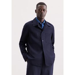 Hemdjacke Seidensticker, Herren, Gr. L, navy, 53% Polyester, 45% Wolle, 2% Elasthan, unifarben, Jacken