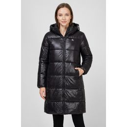 Steppjacke Calvin Klein Jeans, Damen, Gr. XXL (46), schwarz, Web, Obermaterial: 100% Polyamid, unifarben, regular fit lang, Rundhals, eingesetzt gerader Abschluss, Jacken Steppjacke, Regular fit mit Kapuze