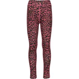 Trainingstights ZIGZAG "Valerie", Jungen, Gr. 116, EURO-Gr&ouml;&szlig;en, pink, schwarz, 90% Polyester, 10% Elasthan, lang, Hosen, mit coolem Allover-Print
