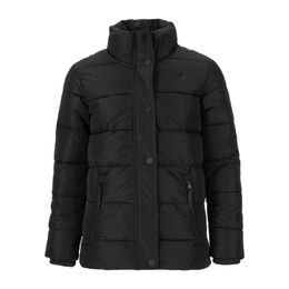 Outdoorjacke WHISTLER "Amaret", Kinder, Gr. 128, schwarz, 100% Polyester, kariert, unifarben, normal, hoch geschlossener Ausschnitt, Jacken Outdoorjacke, mit wasserabweisender TPU-Membran