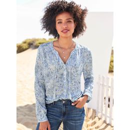 Crinklebluse Heine, Damen, Gr. 34, gr&uuml;n (kalkmint, graphit, bedruckt), 100% Viskose, Paisley, gemustert, Rundhals, Blusen