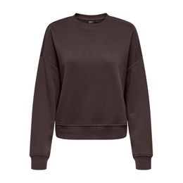 Sweatshirt Only "ONLSWEAT L/S CREW OVERSIZE SWT", Damen, Gr. L, coffee bean, Sweatware, Obermaterial: 60% Baumwolle, 40% Polyester, unifarben, loose fit normal, Rundhals, Sweatshirts Sweatshirt, Baumwollmischung, loose fit, Rundhals