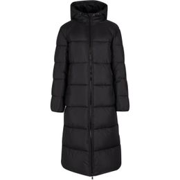 Winterjacke Urban Classics "Urban Classics Ladies Ultra Long Coat", Damen, Gr. M, schwarz, 100% Polyester, unifarben, oversize, amerikanischer Ausschnitt, Jacken Winterjacke
