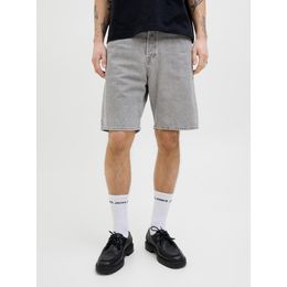 Jack & Jones Relaxshorts JACK & JONES "JJIALEX JJORIGINAL SHORTS SBD 300 SN", Herren, Gr. L, N-Gr, blau (grau denim pack:sbd 331), Web, Obermaterial: 100% Baumwolle, unifarben, relaxed fit knielang, Hosen, Baumwolle, relaxed fit