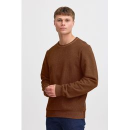 Strickpullover Blend "BHSweatshirt", Herren, Gr. M, caramel caf&eacute;, Sweatware, 100% Baumwolle, meliert, regular fit normal, Rundhals, eingesetzt, Pullover Strickpullover, L&auml;ssiger Sweatpullover mit Print